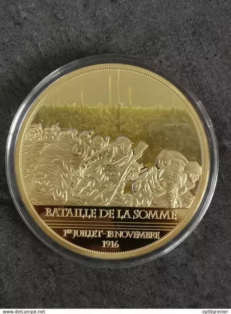 MEDAILLE 70 MM BATAILLE DE LA SOMME WW1 CENTENAIRE PREMIERE GUERRE 1914