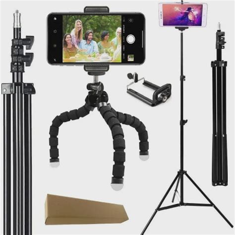 Kit Youtuber Tripé Profissional Pedestal Alumínio Suporte Para