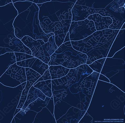 Frome Dark Blue Vector Map Boundless Maps