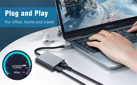 RUIZHI USB C Ethernet Ladeadapter für Chromecast USB C auf RJ45