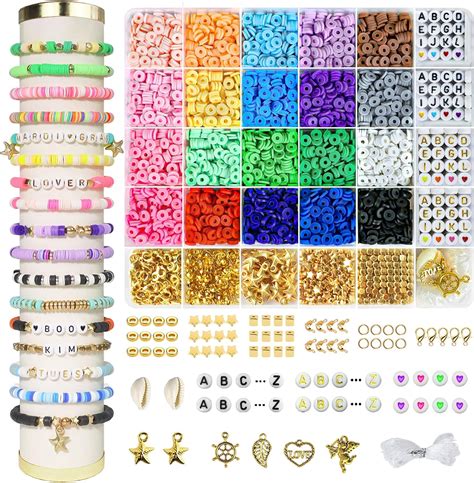 Amazon Redtwo Pcs Clay Beads Bracelet Making Kit Friendship