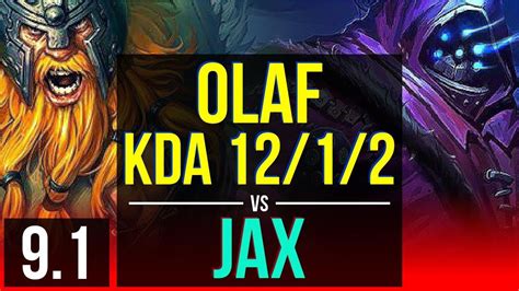 OLAF Vs JAX TOP 5 Early Solo Kills KDA 12 1 2 Godlike NA