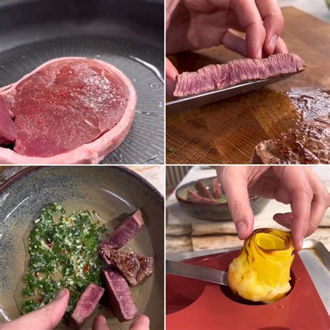 Filet De Bœuf Chimichurri Roses De Pommes De Terre De Cyril Lignac