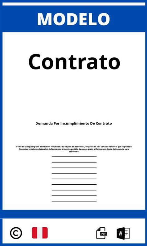 Modelo De Demanda Por Incumplimiento De Contrato 2024