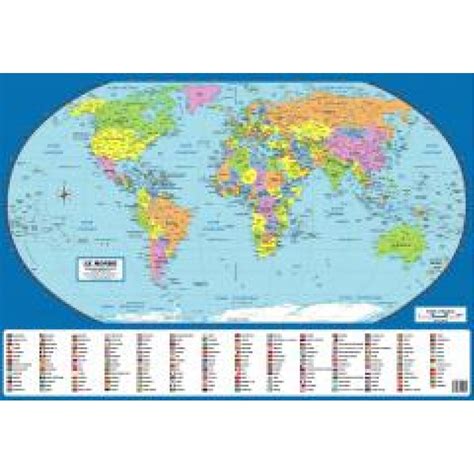 À l Échelle du Monde Carte Monde 27x29po