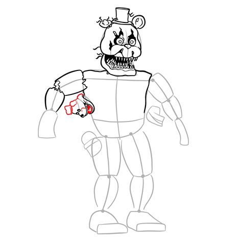 How To Draw Nightmare Freddy Sketchok Easy Drawing Guides