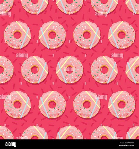 Patrón sin costuras en forma de donut Donuts glaseado de azúcar dulce