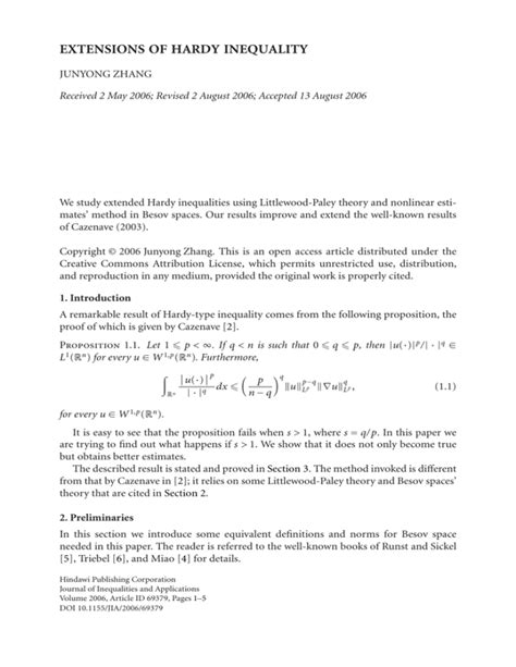 extensions of hardy inequality
