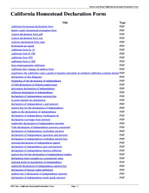 Fillable Online California Homestead Declaration Form California
