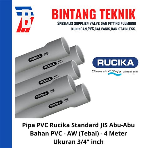 Jual Pipa PVC Rucika Abu Abu JIS 3 4 Inch Ketebalan AW Tebal 4