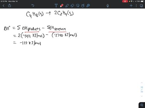 SOLVED The standard enthalpies of combustion ΔHcomb of C6H6 g and