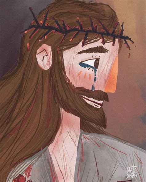A Painting Of Jesus Wearing A Crown Of Thorns