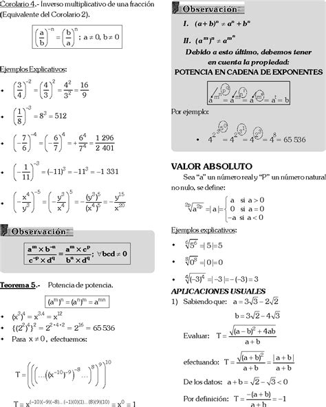 Teoria De Exponentes Ejercicios Resueltos Pdf