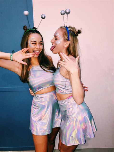 Halloween Alien Costume Set Holographic Skirt And Top Set Sexy Etsy