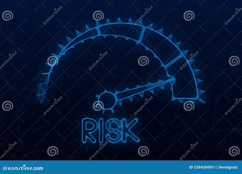 Risk Icon On Speedometer High Risk Meter Vector Illustration Stock