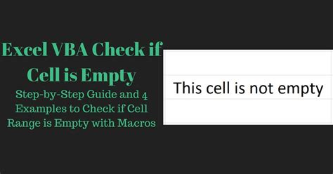 excel vba check if cell is empty step by step guide and 4 examples
