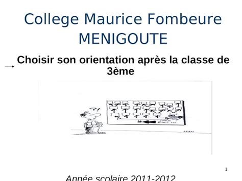 PPT 1 College Maurice Fombeure MENIGOUTE Choisir Son Orientation