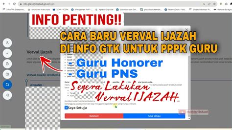 CARA BARU VERVAL IJAZAH PADA MENU BARU DI INFO GTK UNTUK PPPK GURU 2023