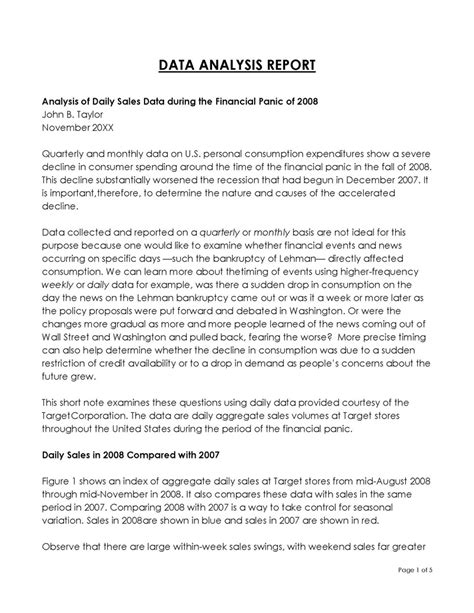Free Data Analysis Report Templates Word Editable