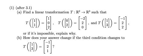 solved a find a linear transformation t r2 → r3 such that