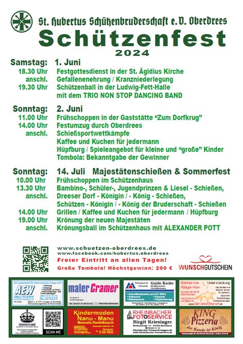 Einladung zum Schützenfest Oberdrees