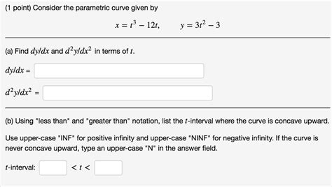 solved 1 point you are given the parametric equations a