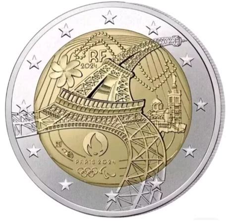 Euro Coin Commemorative France Eiffel Tower Olympics Games Paris