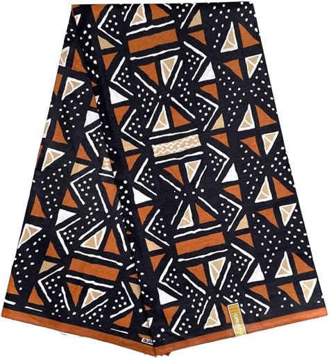 Wax Tissu Africain Pagne satiné Bogolan 6 Yards Coton réf BGC Amazon