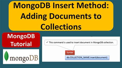 how to insert document in a collection in mongodb using the insert method mongodb tutorial