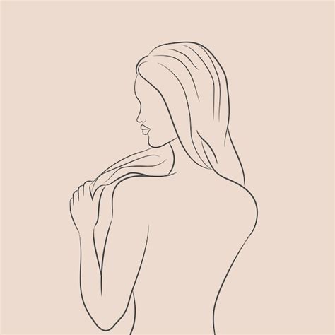 Premium Vector Abstract Female Outline On Gray Background Abstract