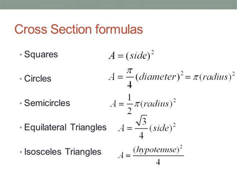 Calculate Cross Sectional Area