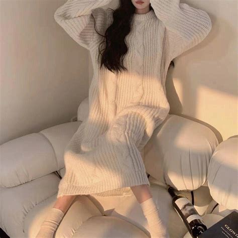 핑크뮬리 FW신상 주문폭주 당일발송 페이블 루즈핏 꽈배기 니트 롱 원피스