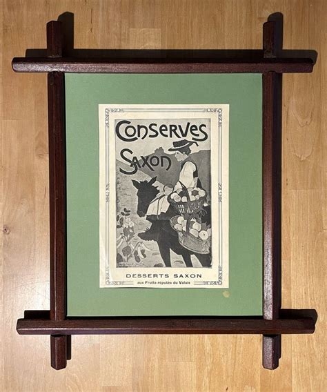 Conserves Saxon Gerahmte Werbung Publicité encadrée 1910 Kaufen