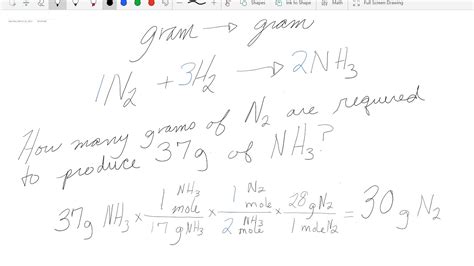 Stoichiometry Grams To Grams Youtube
