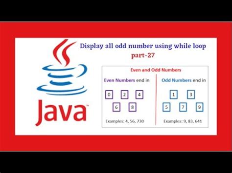 Display All Odd Numbers Using While Loop Part 27 YouTube