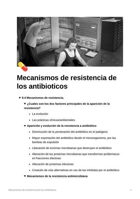 Mecanismos de resistencia de los antibióticos ESPM MEDICINA uDocz