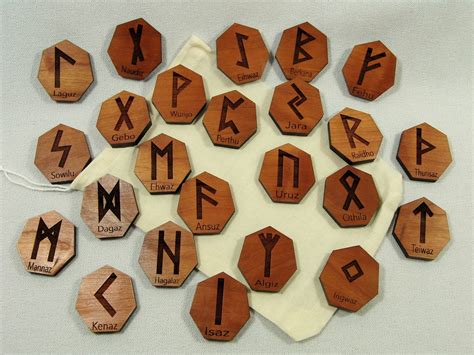 Elder Futhark Rune Set With The Rune Names In Wild Black Cherry Etsy