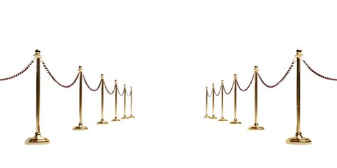 Golden Pole Barricade Isolated On White Background Golden Pole