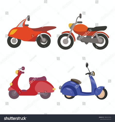 Motorcycle Vector Clip Art Set Sportbike Stock Vector Royalty Free
