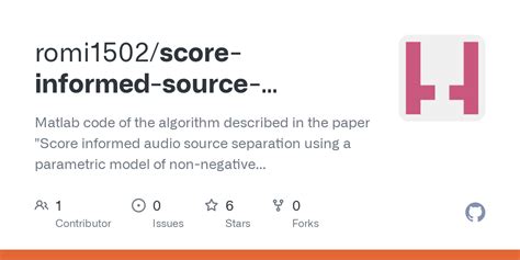 github romi1502 score informed source separation matlab code of the algorithm described in