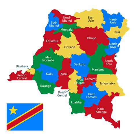 Mapa da República Democrática do Congo para imprimir
