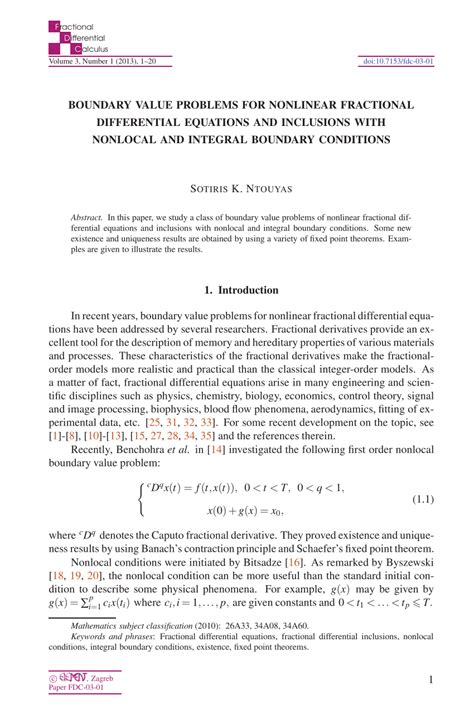 pdf boundary value problems for nonlinear fractional differential equations and inclusions