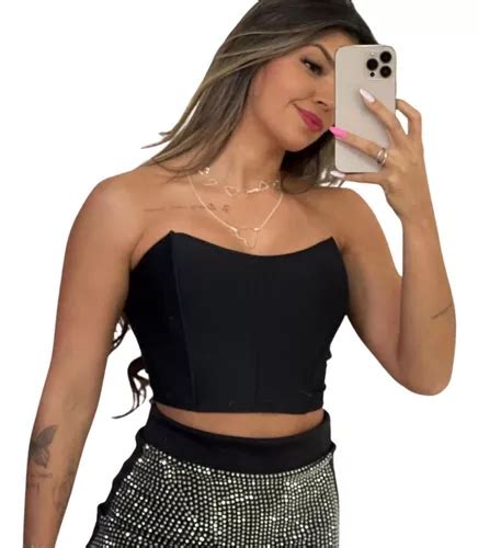Cropped Top Corselet Corset Feminino Bojo Tomara Que Caia Mercadolivre
