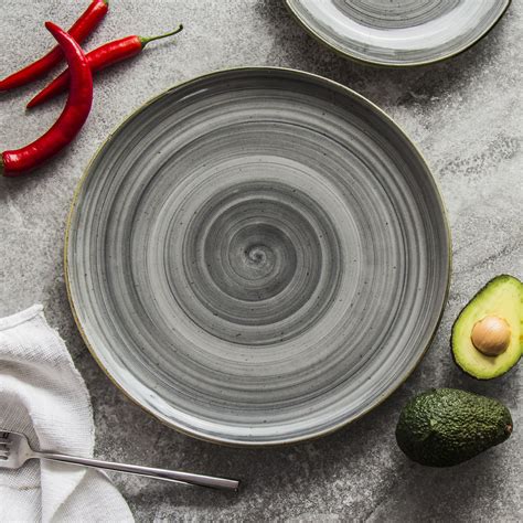 Talerz Obiadowy P Ytki Ceramiczny Kera Ceramika Still Rustic Szary