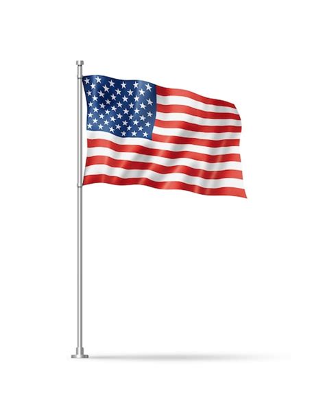 Bandeira Dos Estados Unidos Isolada No Branco Foto Premium