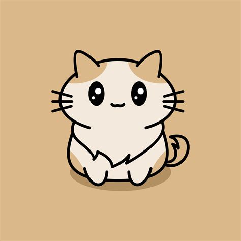 Cute Cat Illustration Cat Kawaii Chibi Vector Drawing Style Cat Cartoon