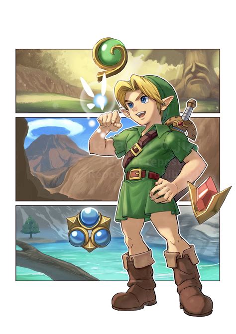 Link Navi And Great Deku Tree The Legend Of Zelda And 1 More Drawn