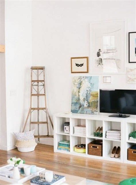 Ikea Hack For Kallax Shelving For Media Console And TV Found On Hello