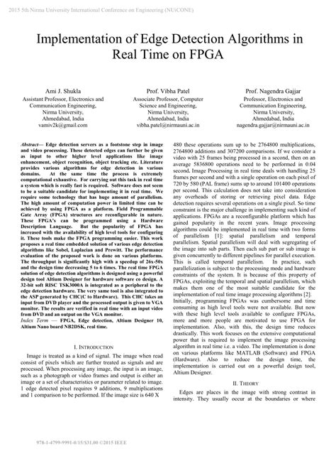 pdf implementation of edge detection algorithms in real time on fpga