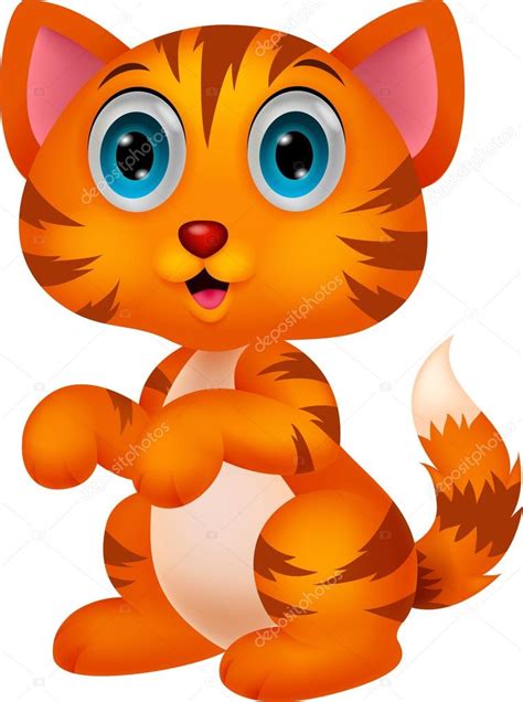 Lindo gato dibujos animados vector gráfico vectorial tigatelu imagen